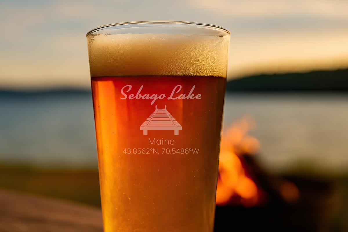 Custom Etched Lake Life Pint Glass | Well Told - Well Told Wholesale